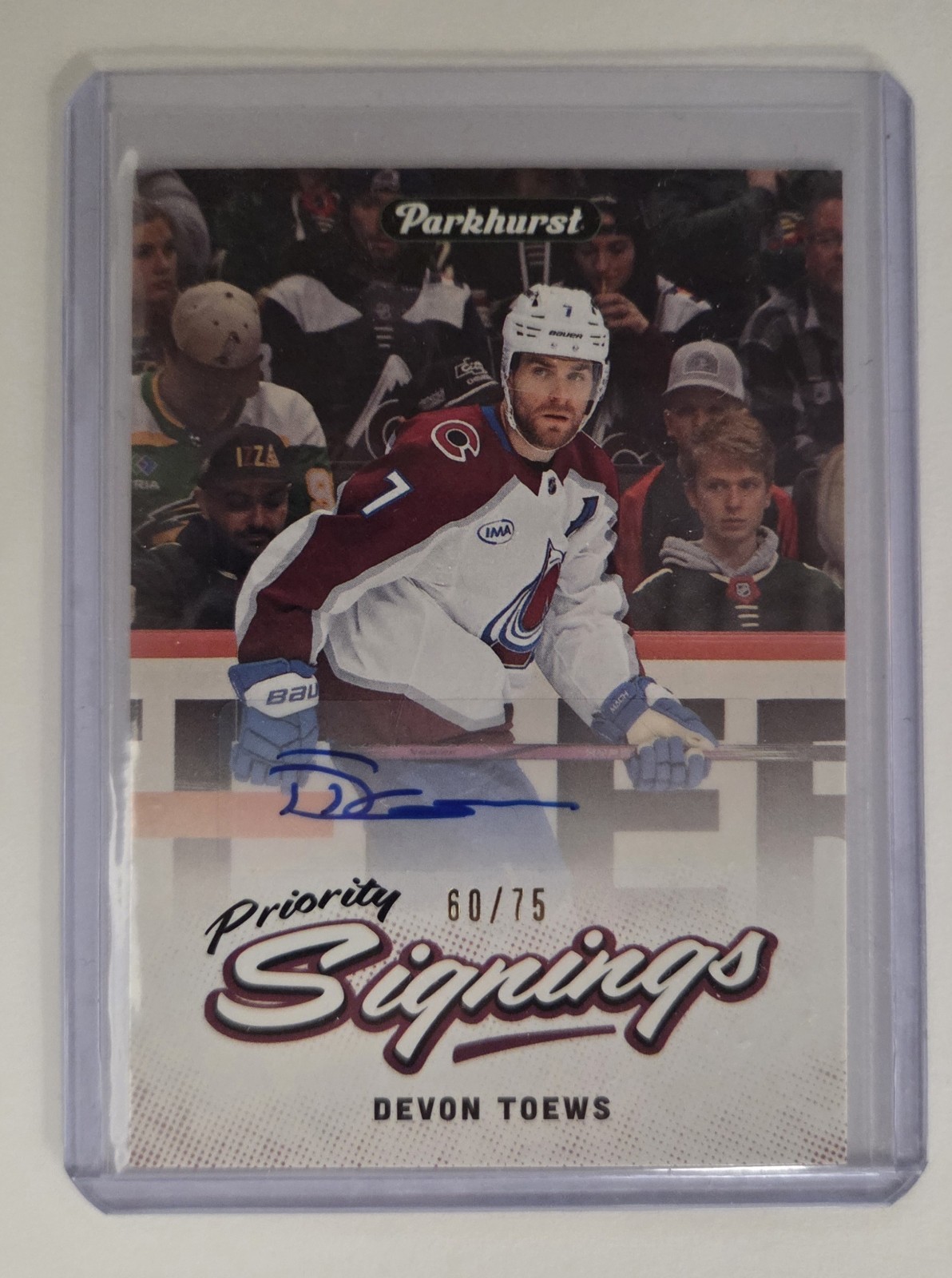 2025-26 Parkhurts Priority Signings Devon Toews Auto /75 | eBay