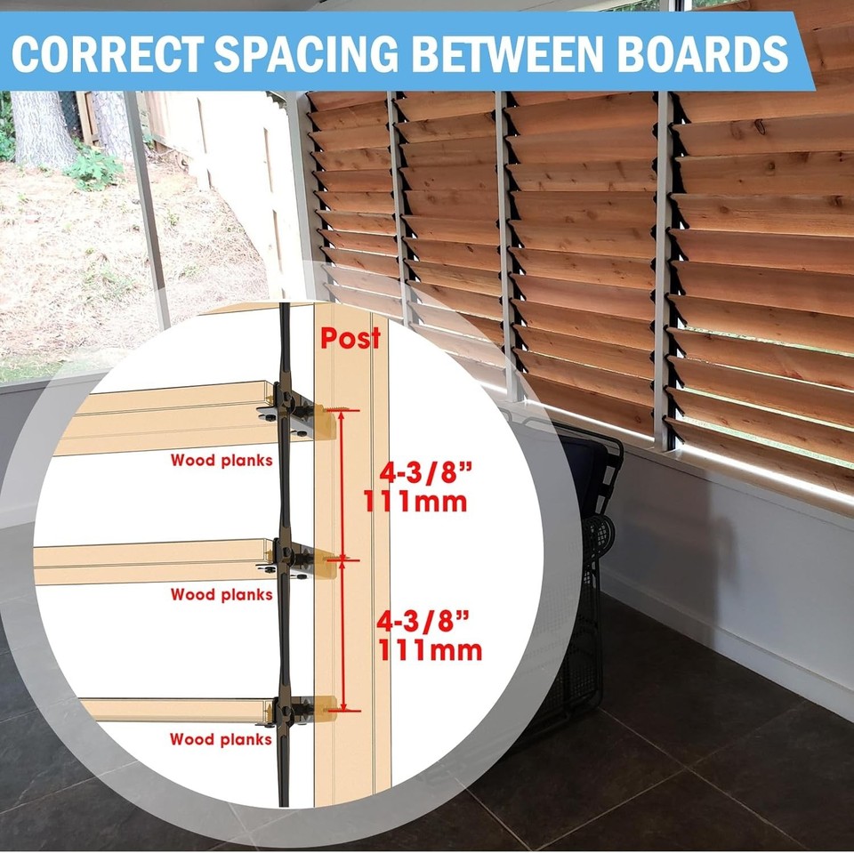 Louver Hardware Kit, Deck Sunblind System Brackets, DIY Fence Shutters ...