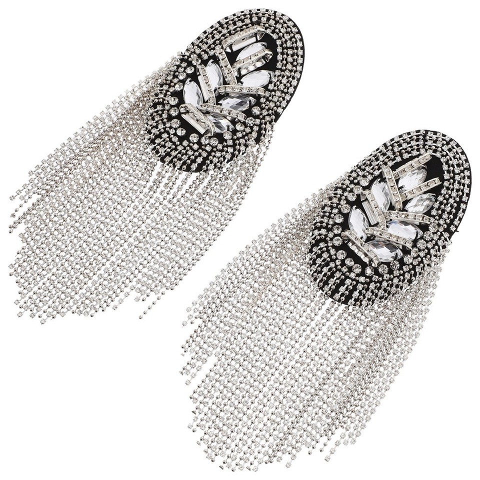 Tassel Epaulet Party Wear Shoulder Epaulets Epaulettes Rhinestone Pads ...