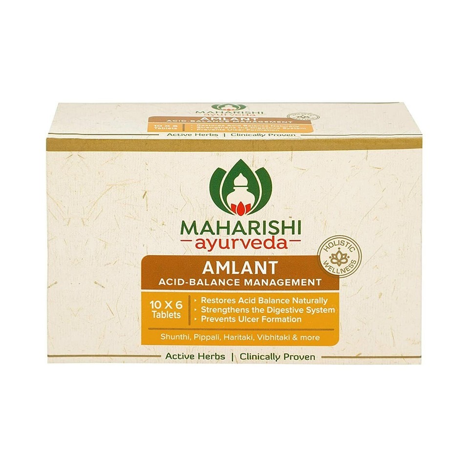Maharishi Ayurveda AMLANT Tabs 60 Ayurvedic Neutralizes Stomach Acid ...