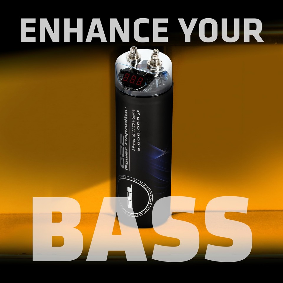 C22 Car Audio Capacitor - 2 Farad, Energy Storage, Enhance Bass from ...