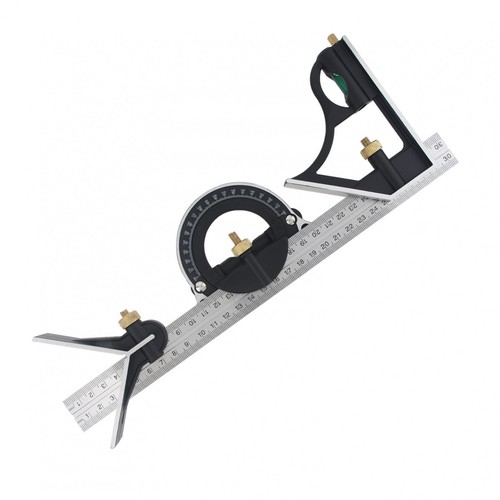12" Combination Protractor Tri- Square Angle Ruler Machinist Measuring ...