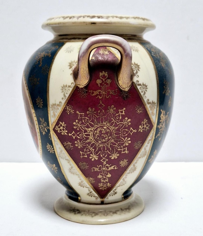 Royal Vienna Austria vase with a blue beehive mark and other marks. PLZ ...