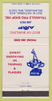 Matchbook Cover - AMF Bowling Triangle Pro Shop Milwaukee WI 30 Strike ...