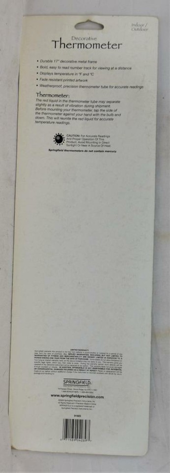 Springfield Precision Instruments Tractor Metal Thermometer NIP | eBay