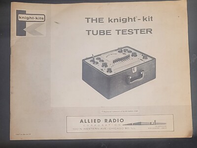 Vintage 1955 Knight-Kit Tube Tester Assembly And Instruction Manual | eBay