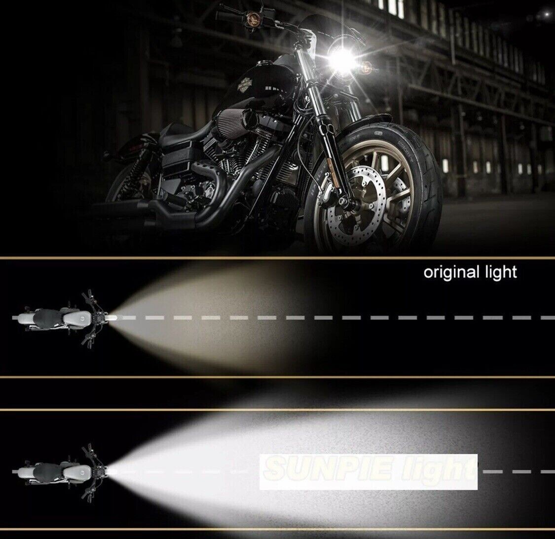 5.75" Chrome LED daymaker bullet headlight Harley Sportster dyna ...