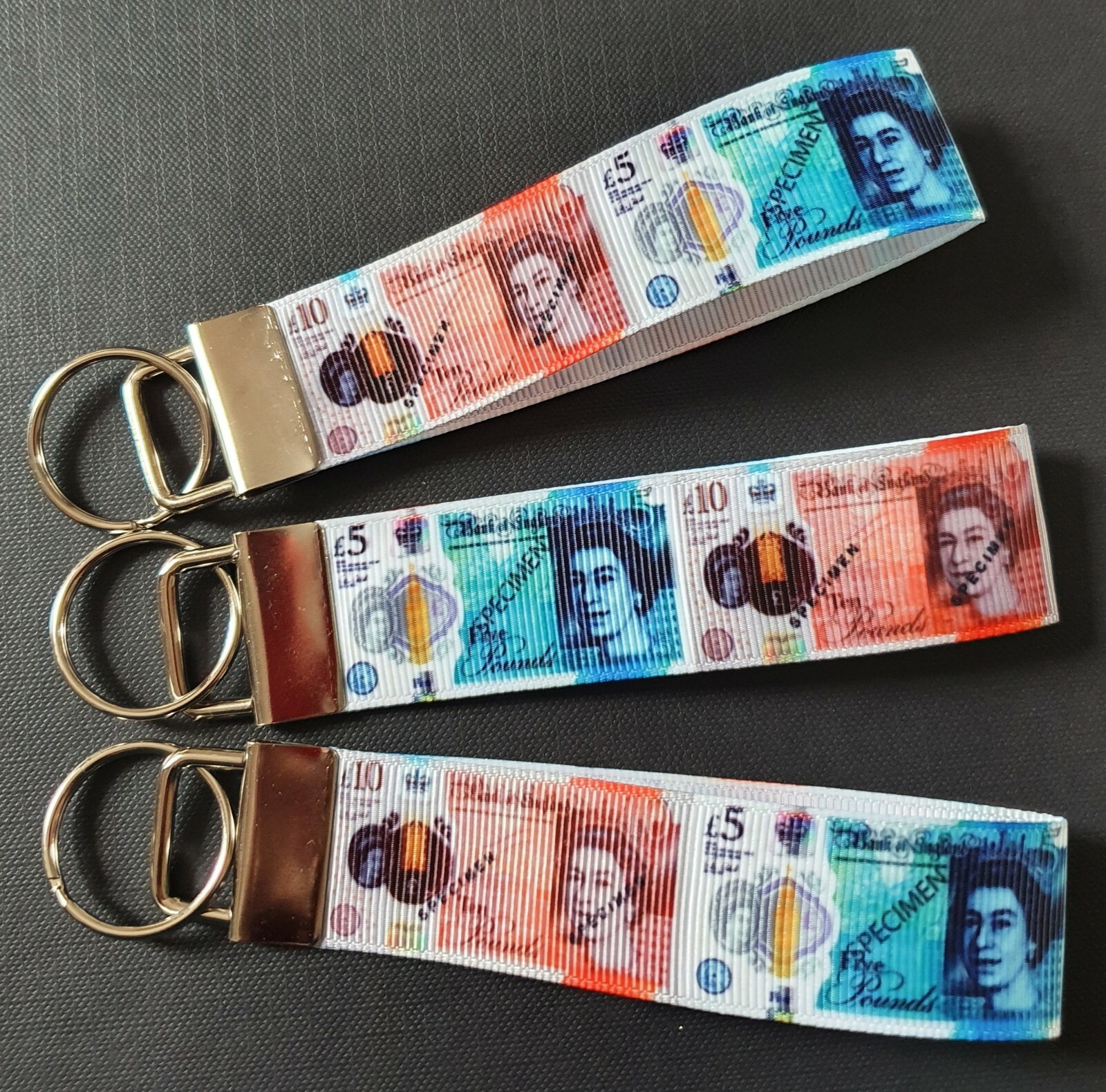 Money Cash £5 £10 Pound Notes Wonga Collectors Keyring Key Fob Handmade ...