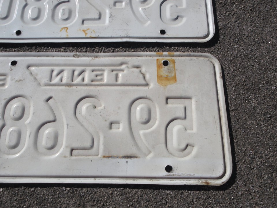 1965 Tennessee License Plate Pair TN Tenn Set Macon County 59 2680 | eBay