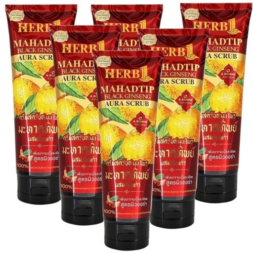 6X A BONNE' Aura Scrub Herb 1 Mahadtip Black Ginseng Whitening Cream Scrub 250G | eBay