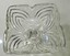 VINTAGE CRYSTAL SQUARE CLEAR GLASS COMPOTE ETCHED FROSTED FLOWERS HEAVY ...