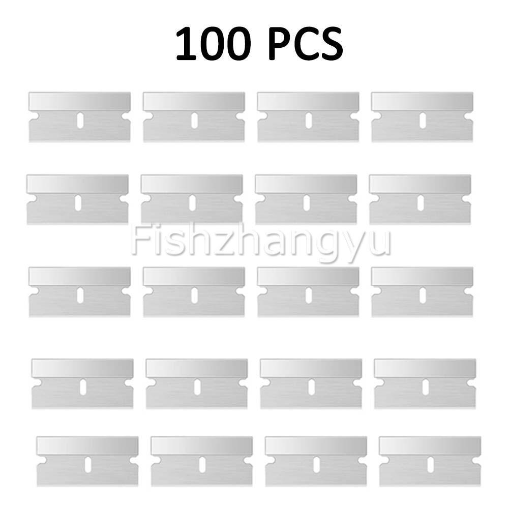 Razor Scraper Blade - Carbon Steel - Hard Back Single Edge - 100 Blades ...
