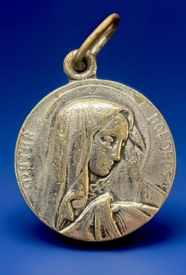 Vintage Catholic Mater Dolorosa, Jerusalem Cross Silver Tone Religious ...