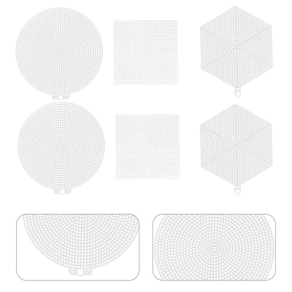 24 Pcs Canvas Mesh Sheets Plastic Grid Piece for Embroidery Flexible ...
