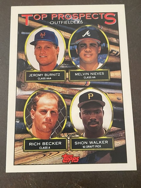 1993 Topps - Top Prospects #658 Melvin Nieves, Jeromy Burnitz, Shon ...