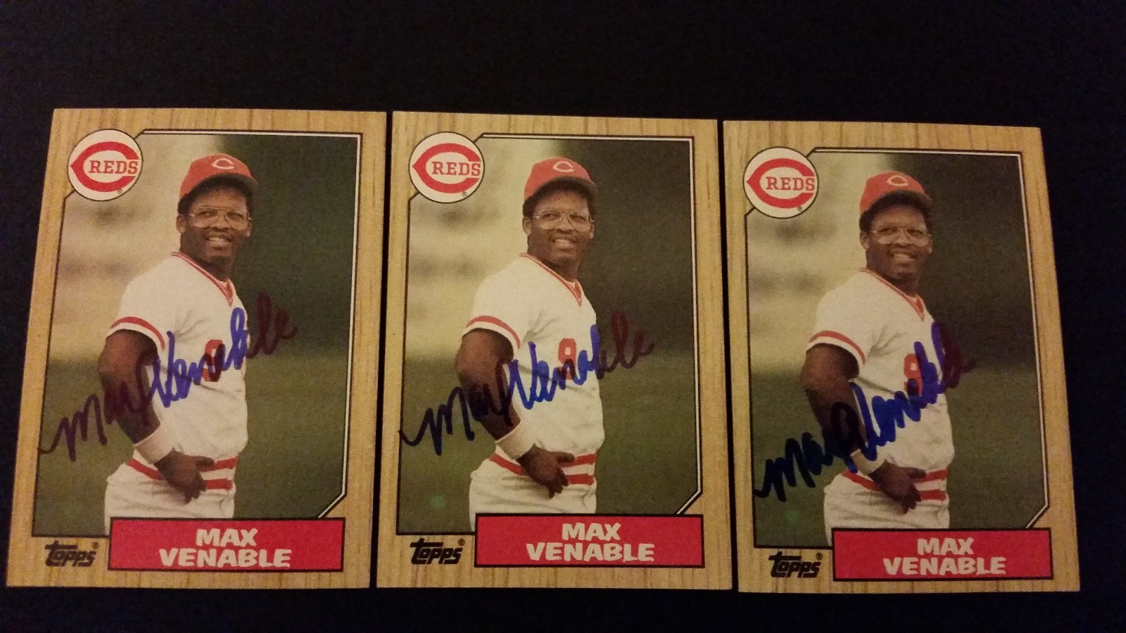 Max Venable Reds 1987 Topps #226 Giants Expos Signed Authentic ...