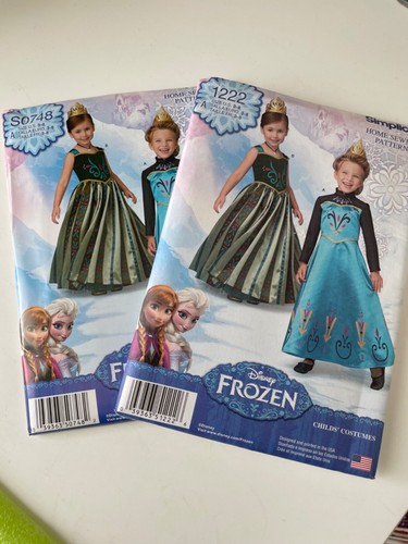 Simplicity Pattern S0748 1222 Elsa Anna Frozen Disney Costume Sizes 3 4 ...