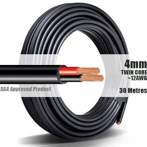 TWIN CORE WIRE 4mm 30M Meter 2 CORE AUTOMOTIVE MARINE ELECTRICAL CABLE ...