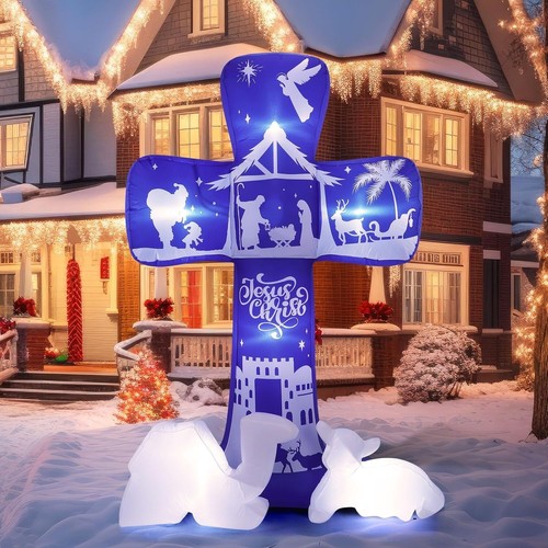 Christmas Nativity Scene Holy Family Jesus Religious Inflatable Decor ...