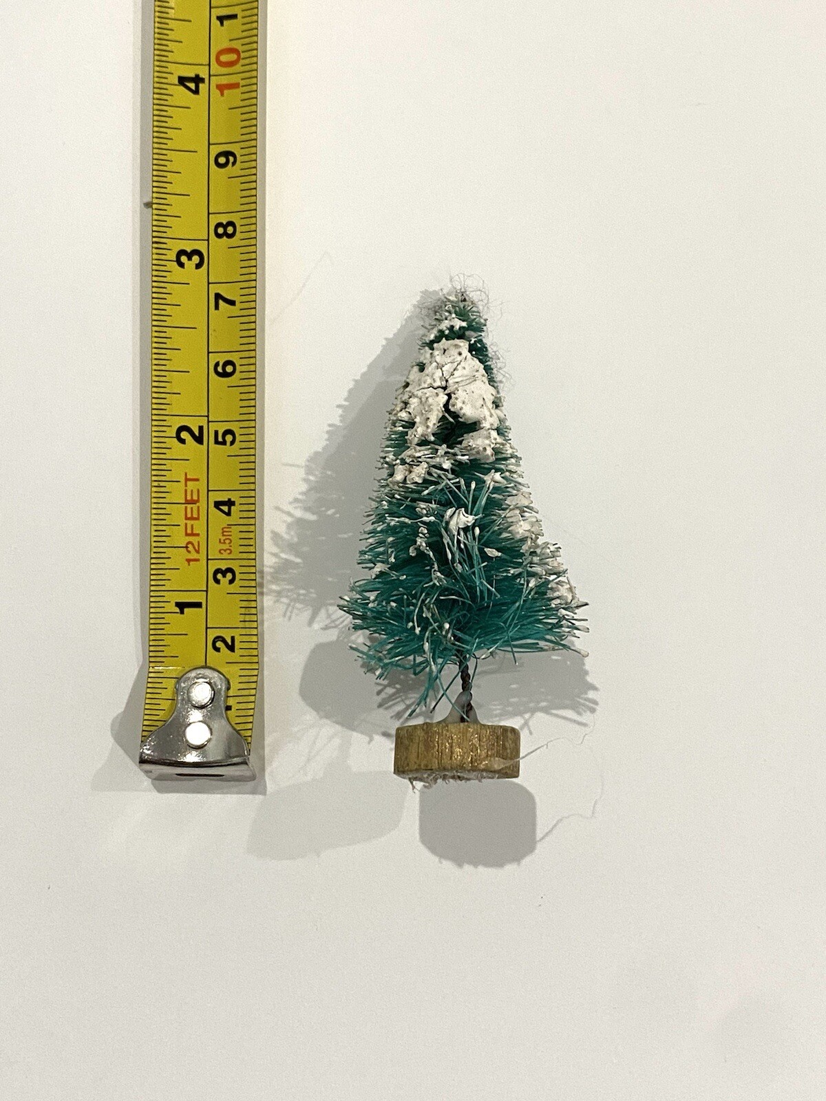 Mini Christmas Tree Miniature Pine Tree 3 Inch With Wood Stand And Snow ...