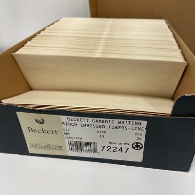 Beckett Cambric Writing Birch Embossed Fibers-Linen 72247 Envelopes 300 ...