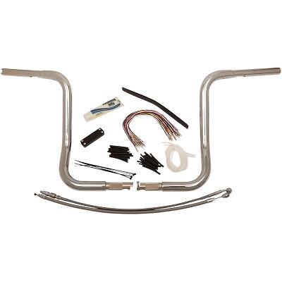 FBI Fat Baggers Chrome 14" EZ Install Rounded Handlebar Package Harley ...