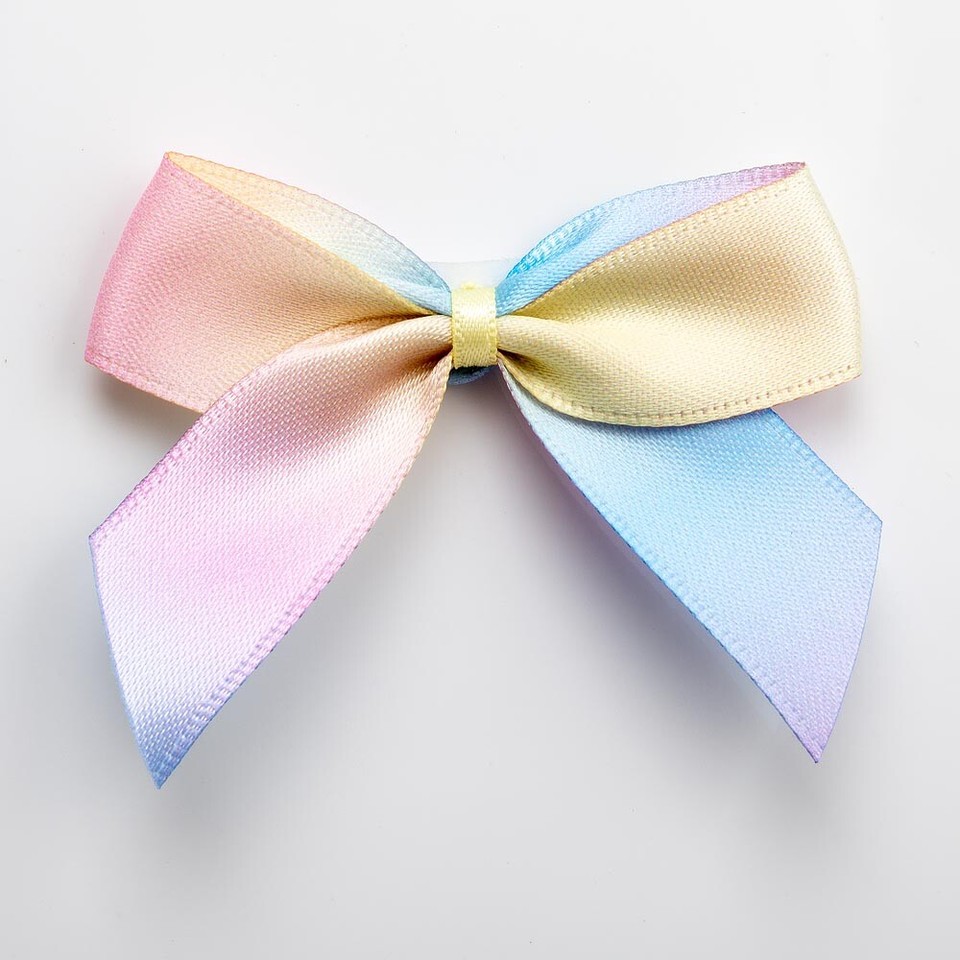 Satin Bows 5cm Self Adhesive Ribbon Pre Tied Large Bow Wide Gift Craft ...
