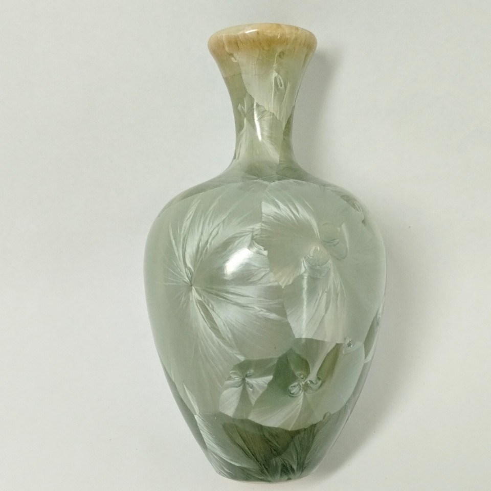 Crystalline Art Pottery Louise Reding Vase Green Signed | eBay