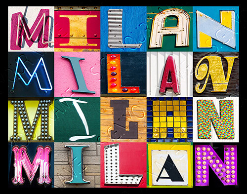 MILAN Name Poster featuring photos of actual sign letters | eBay