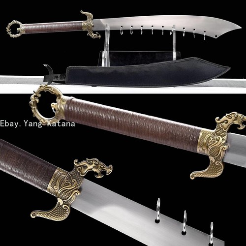 Handmade Broadsword Manganese Steel Sharp Battle Knife Chinese WUSHU ...