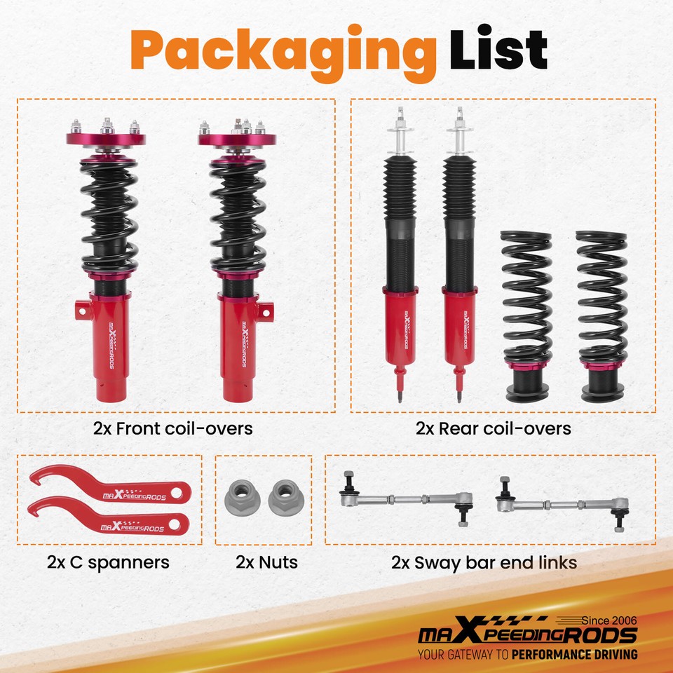 MaXpeedingrods 24 Way Damper Coilovers Struts For BMW E90 E91 E92 E93 ...
