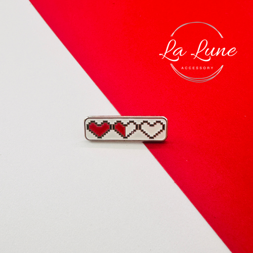 8-Bit Love Heart Gaming Blood Heath Bar Enamel Pin Badge Gift UK FREE ...