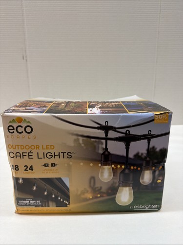 EcoScapes Outdoor LED Cafe Lights (24 Bulbs 48 Feet) | eBay