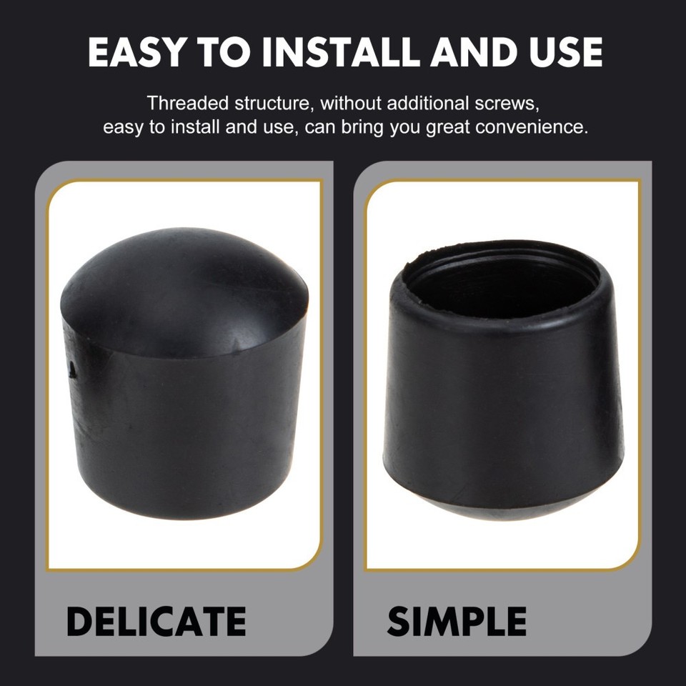 16Pcs Foosball Black End Caps Soccer Table Rod Plugs Iron Pole Safety ...