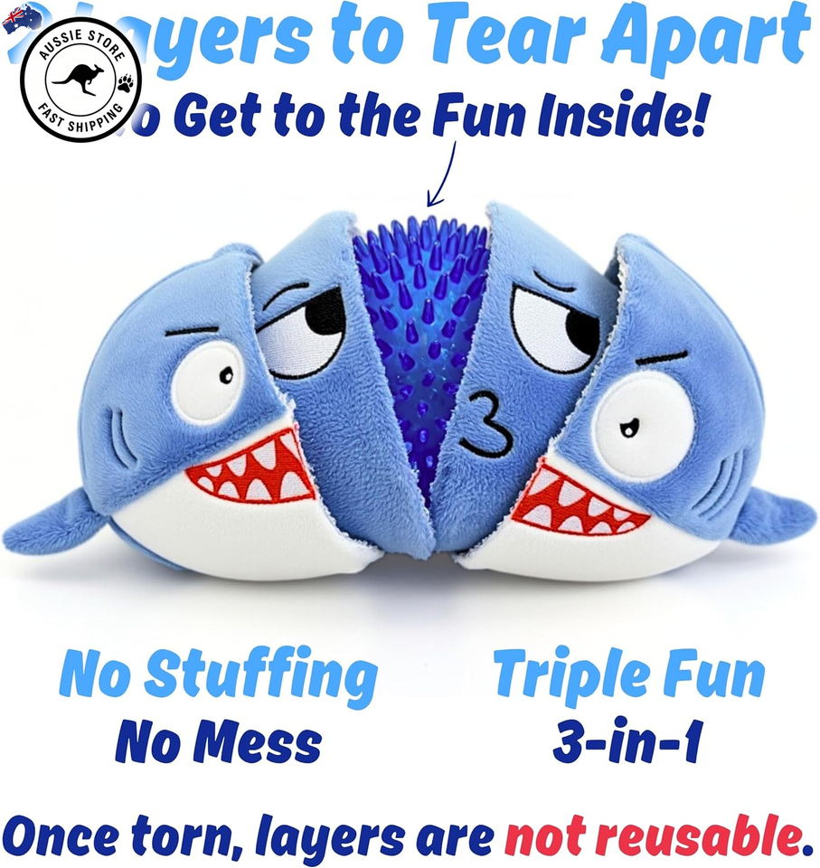 3 in 1 Squeaky Soft Plush Super Durable Dog Chew Toy for Aggressive ...