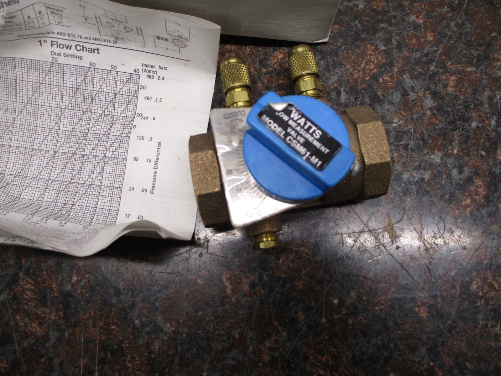 WATTS REGULATOR 1" CSM-61-M1-T Flow Measurement Valve NEW FREE SHIPPING ...