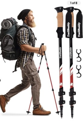 TrailBuddy Trekking Poles Lightweight Collapsible Hiking Poles for ...