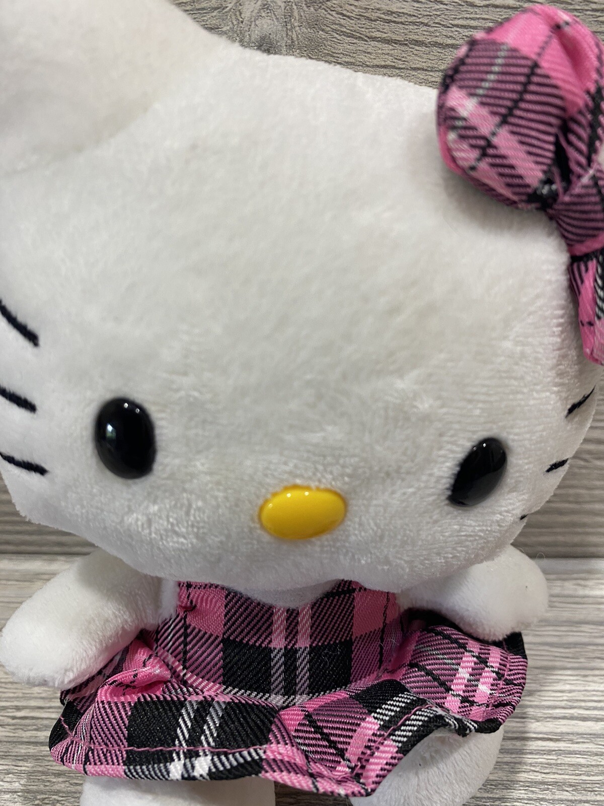Ty Hello Kitty Plush 6” Stuffed Animal Pink Plaid Bow Dress Soft Toy By ...