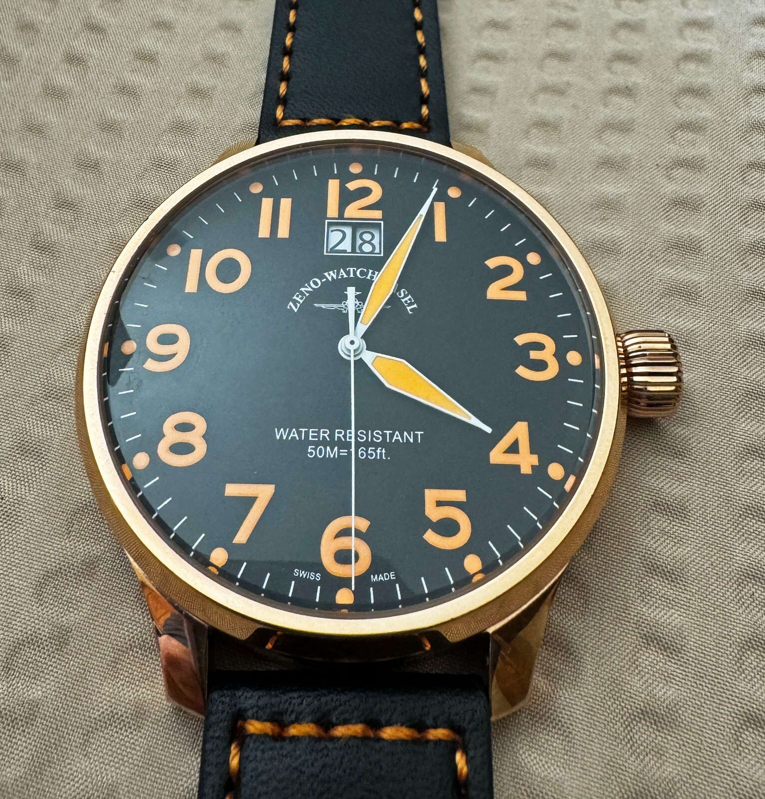 ZENO 6221-7003.RG Quartz Mega Watch 58mm plus Crown. BIG DATE at 12:00 ...