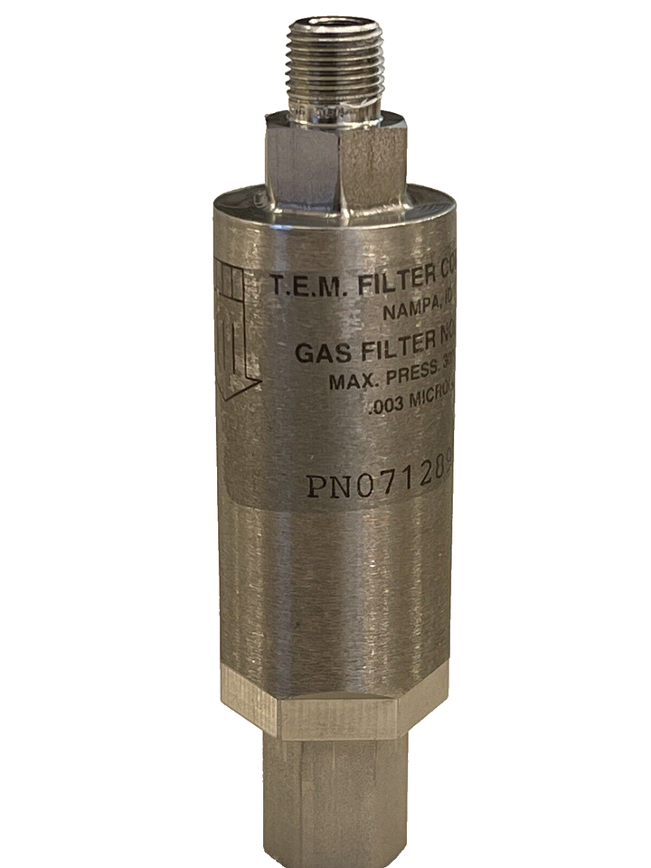 Gas Filter, CDA , .003 micron, Max. pressure: 3000 psi by T.E.M , P/N ...