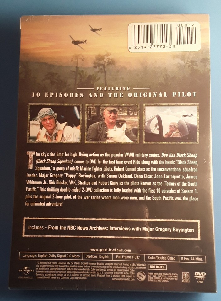 Baa Baa Black Sheep Vol 1 DVD Set New Sealed Classic TV Starring Robert ...