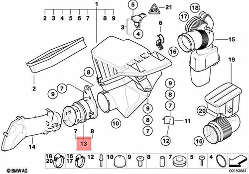 Genuine BMW E60 E61 520i 523i 523Li 525i 525Li 525xi intake duct ...