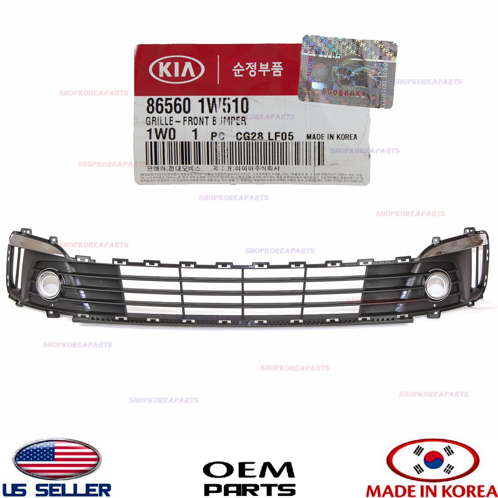 Genuine Lower Grille Front Bumper With Fog Lamp Hole Kia Rio Sedan 4 DR ...