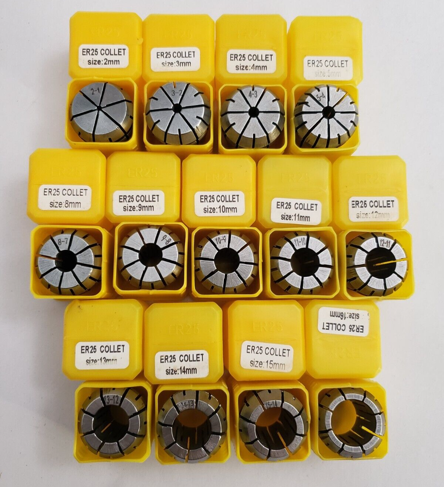 ER25 ER 25 Spring Collet Set For CNC Milling Lathe Machine 13 Pieces ...