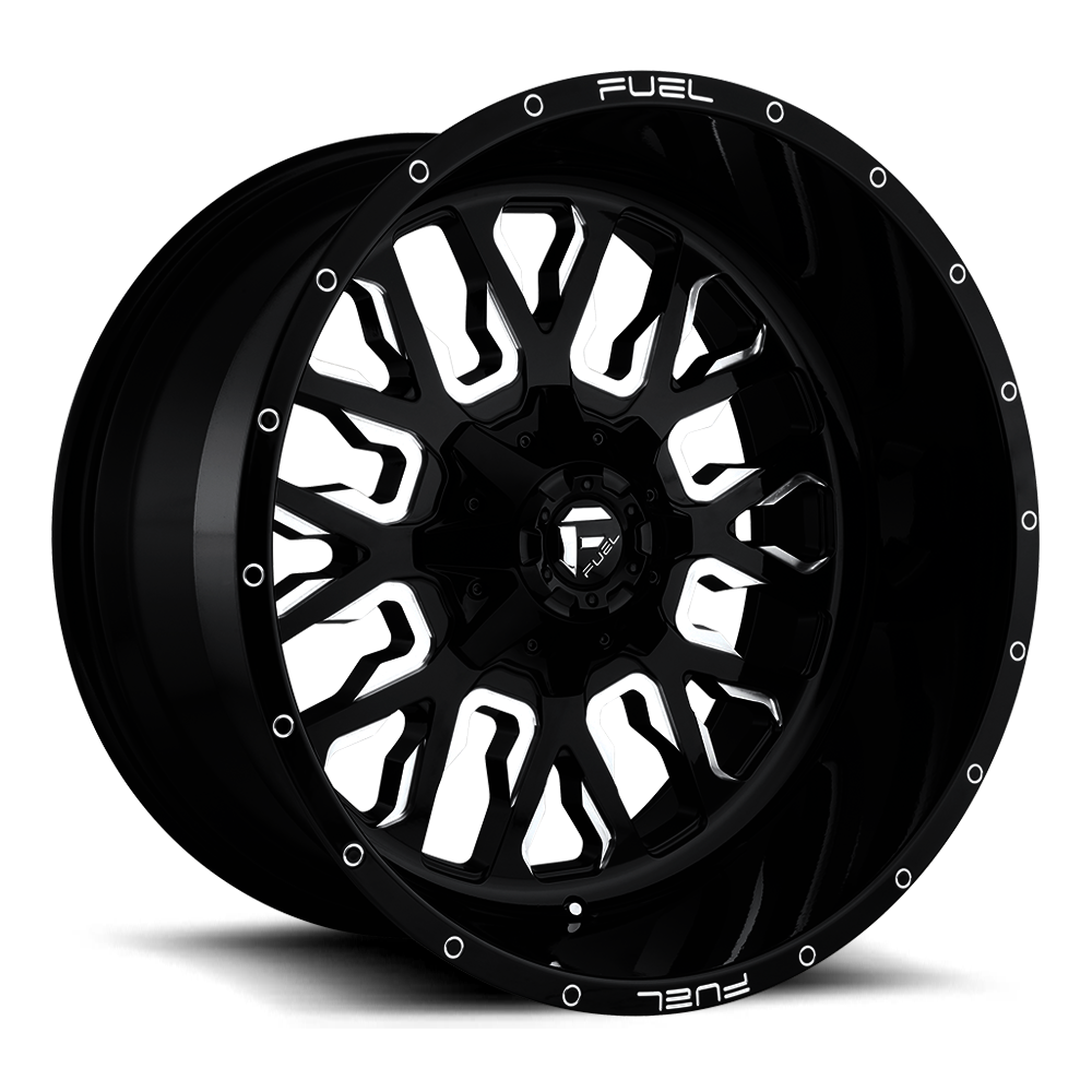 22" Fuel D611 Stroke Gloss Black Milled Wheel 22x12 5x5.5 5x150 -44mm ...