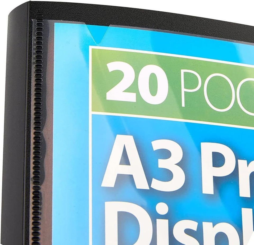 A3 Display Presentation Book 20 Pockets 40 Views Acid Free Copy Safe ...