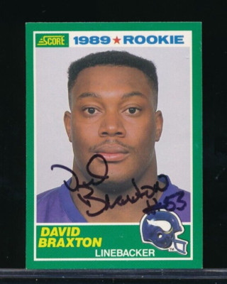 1989 Score Rookie #256 David Braxton rc signed auto autograph , jersey ...
