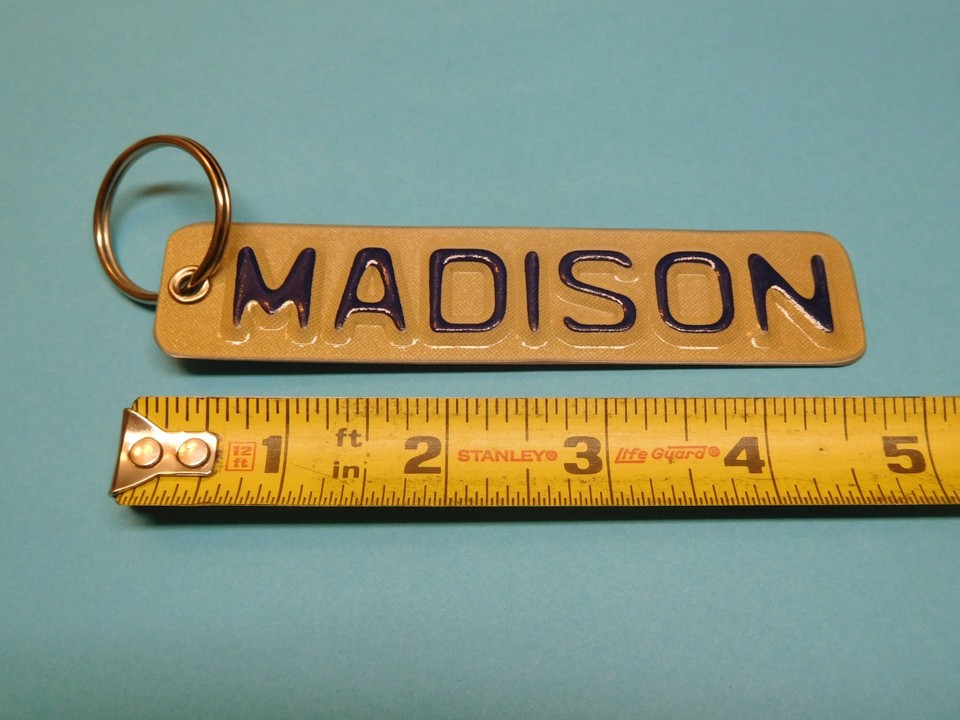 Handmade MADISON License Plate Keychain Key Ring - Cut from Real ...