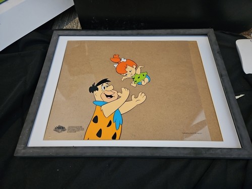 THE FLINTSTONES Fred Tossing Pebbles Animation Art Sericel Cel With COA ...