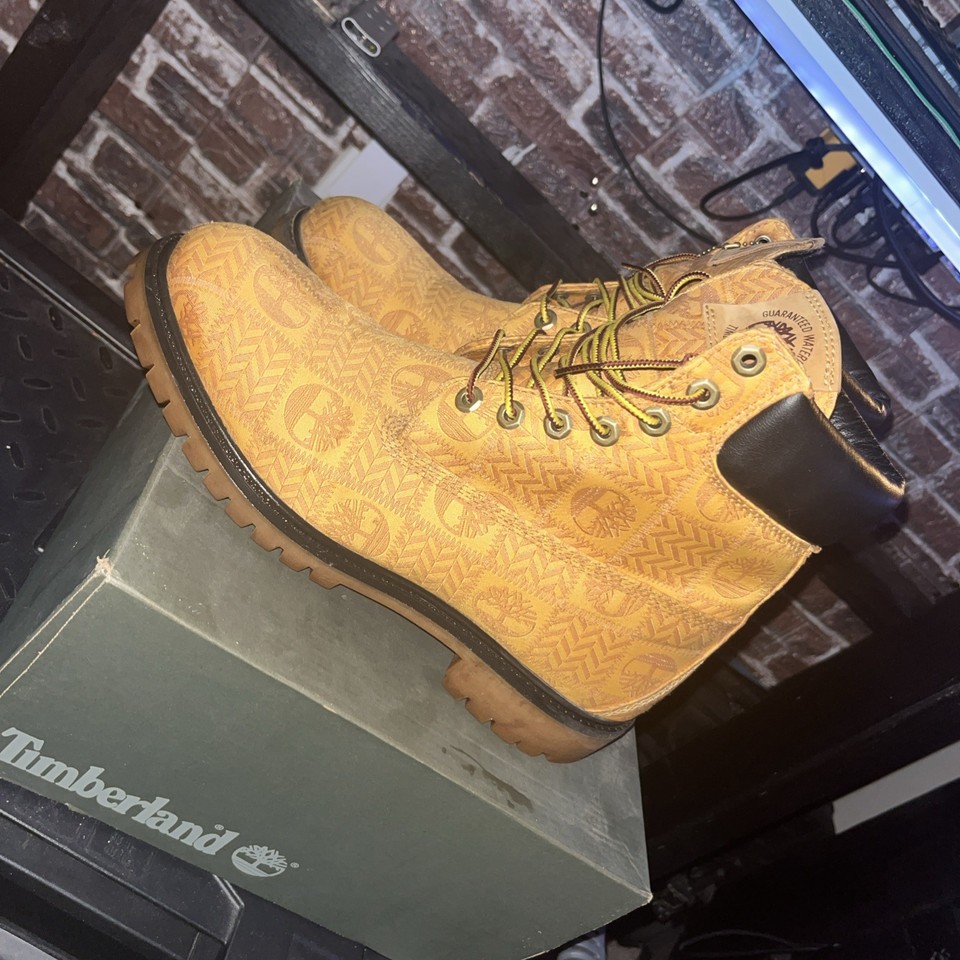 DS Timberland Premium 6 Inch Waterproof Boot Wheat Print Men’s Size 10 ...